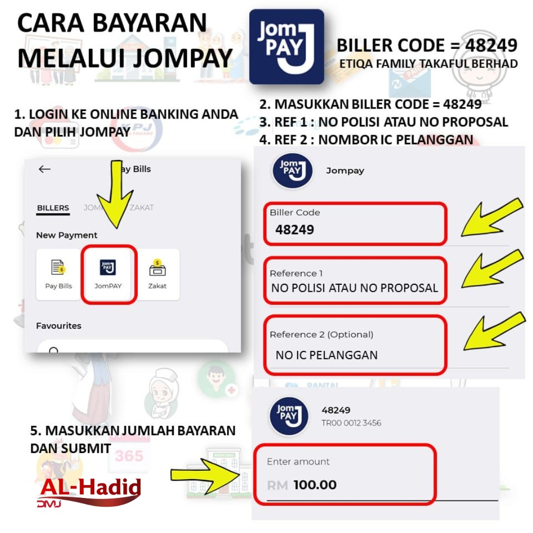 Bayaran melalui ETIQA+ Apps dan Jompay All Bank Online untuk policy ...